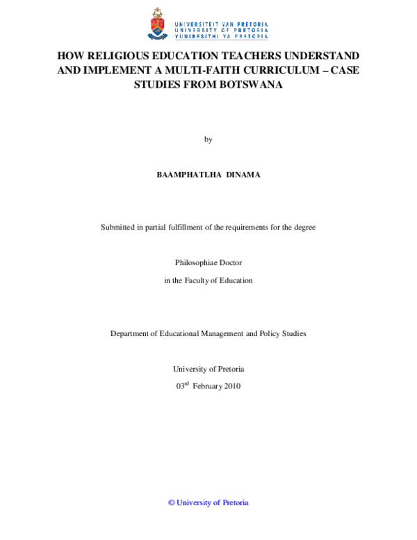 (PDF) How religious education teachers understand and implement a multi ...