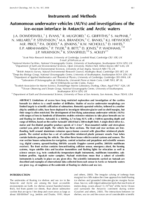 (PDF) Autonomous underwater vehicles (AUVs) and investigations of the ...