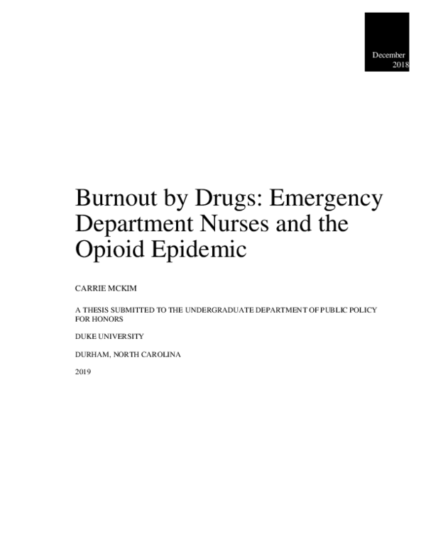 (PDF) Burnout by Drugs: Emergency Department Nurses and the Opioid Epidemic