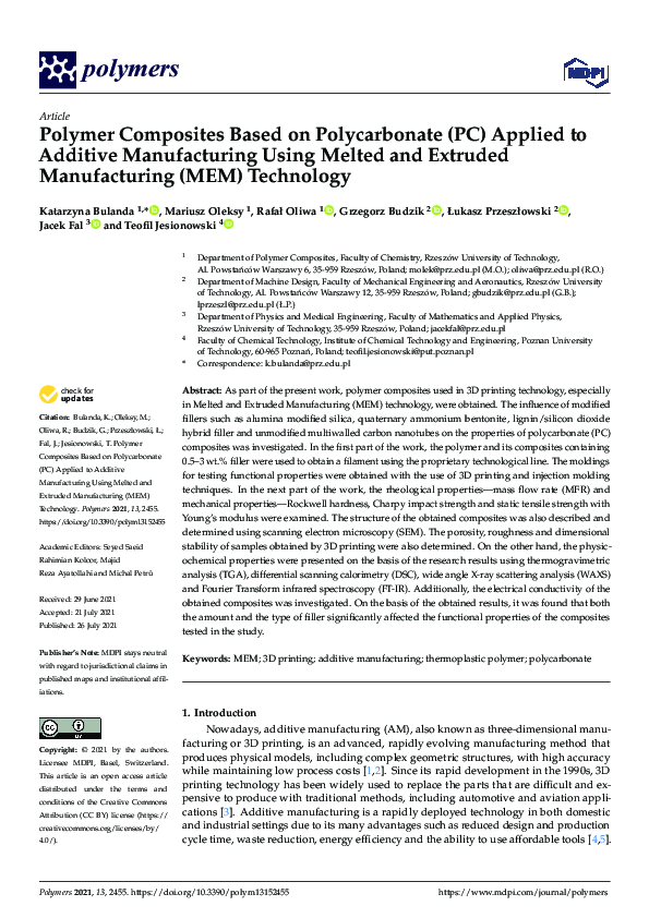 (PDF) Polymer Composites Based on Polycarbonate (PC) Applied to ...