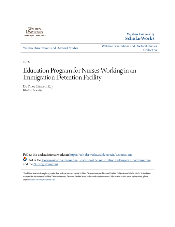 (PDF) Education program for nurses working in an immigration detention ...