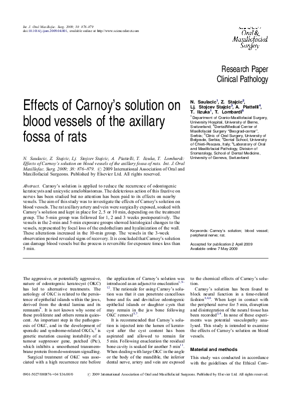 (PDF) Effects of Carnoy's solution on blood vessels of the axillary ...