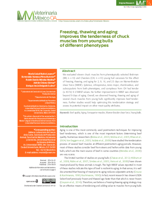 (PDF) Freezing, thawing and aging improves the tenderness of chuck ...