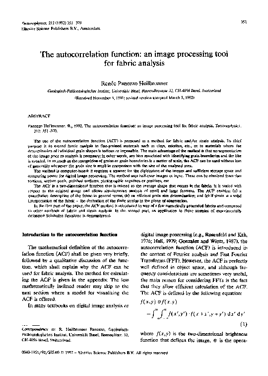 (PDF) The autocorrelation function: an image processing tool for fabric ...
