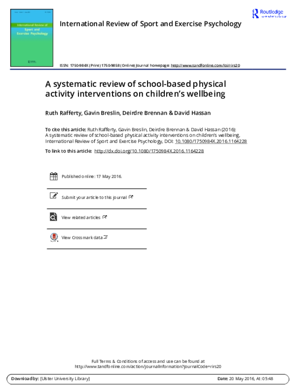 (PDF) A systematic review of school-based physical activity interventions on children’s wellbeing