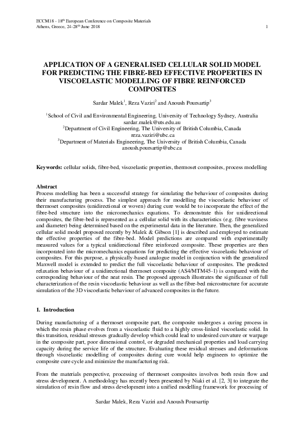 (PDF) Application of a Generalised Cellular Solid Model for Predicting the Fibre-Bed Effective ...