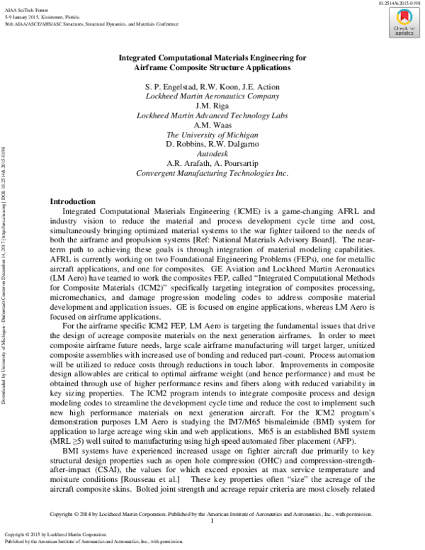 (PDF) Integrated Computational Materials Engineering for Airframe ...