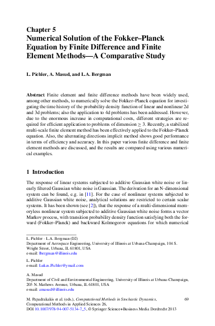 (PDF) Chapter 5 Numerical Solution of the Fokker – Planck Equation by ...