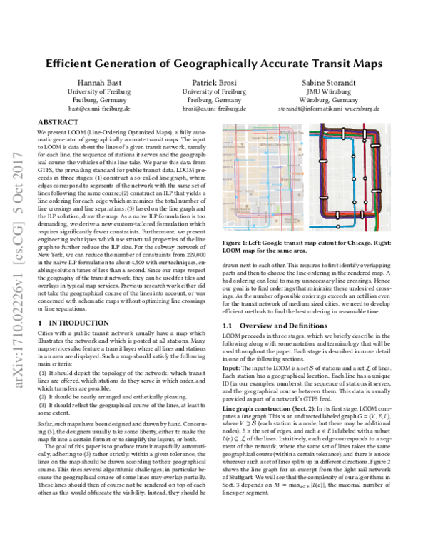 (PDF) Efficient generation of geographically accurate transit maps