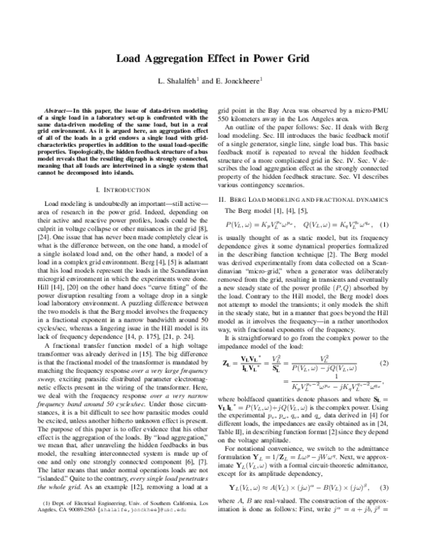 (PDF) Load aggregation effect in power grid