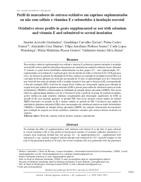 (PDF) Oxidative stress profile in goats supplemented or not with ...