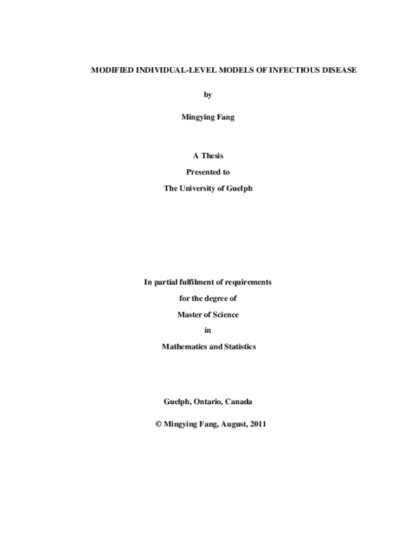 (PDF) Modified Individual-Level Models of Infectious Disease | mingying ...