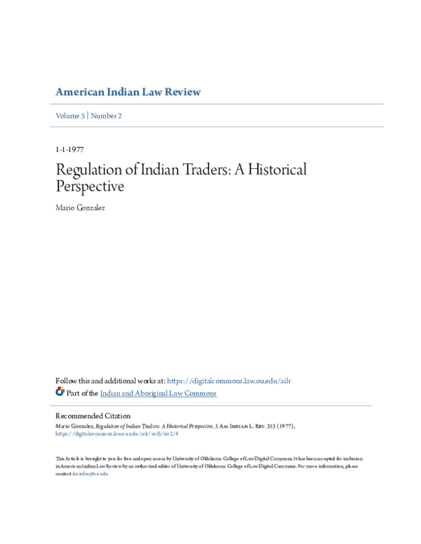 (PDF) Regulation of Indian Traders: A Historical Perspective