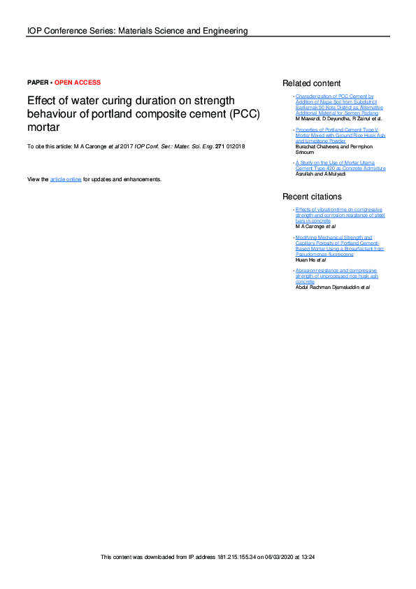 (PDF) Effect of water curing duration on strength behaviour of portland ...