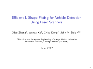 (PDF) Efficient L-shape fitting for vehicle detection using laser scanners