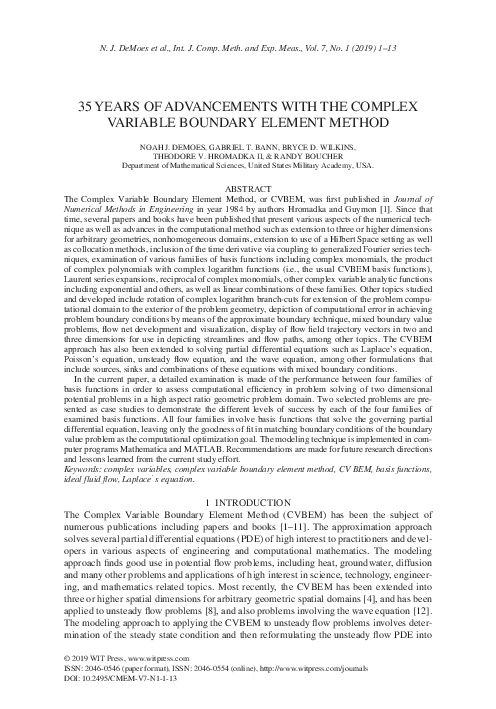 (PDF) 35 Years of Advancements with the Complex Variable Boundary Element Method