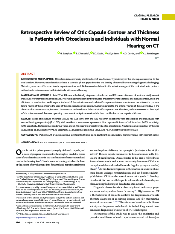 (PDF) Retrospective Review of Otic Capsule Contour and Thickness in ...