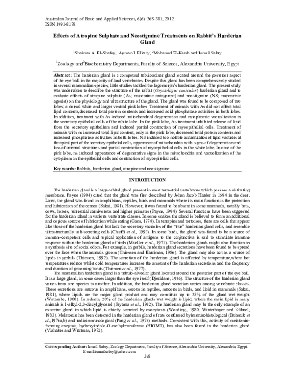 (PDF) Effects of Atropine Sulphate and Neostigmine Treatments on Rabbit ...