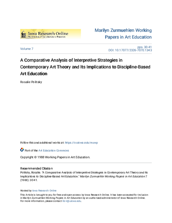 (PDF) A Comparative Analysis of Interpretive Strategies in Contemporary ...