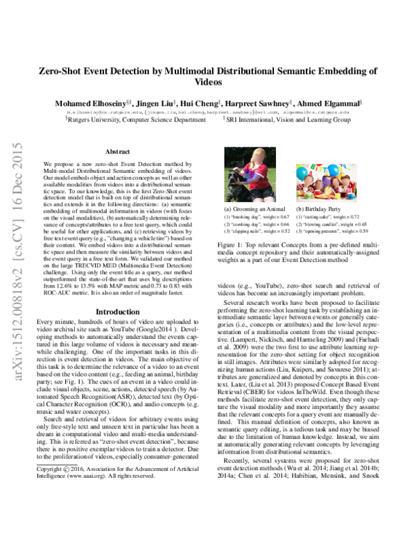 (PDF) Zero-Shot Video Event Detection via Semantics