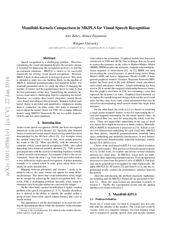 (PDF) Manifold-Kernels Comparison in MKPLS for Visual Speech Recognition