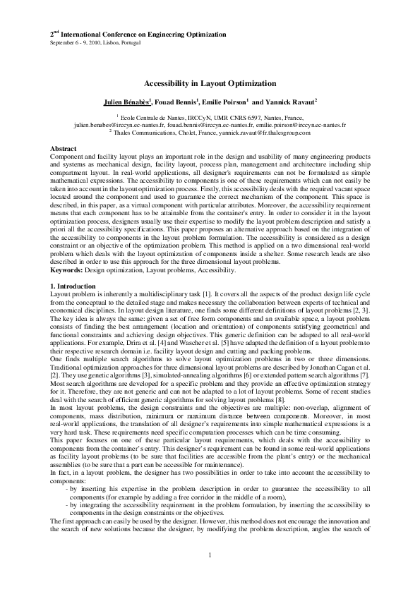(PDF) Accessibility in Layout Optimization