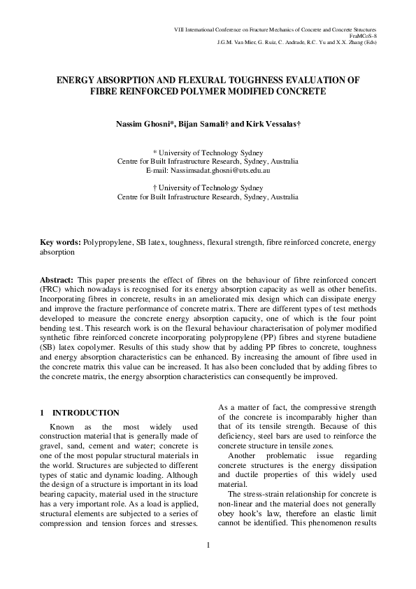 (PDF) Energy absorption and flexural toughness evaluation of fibre ...