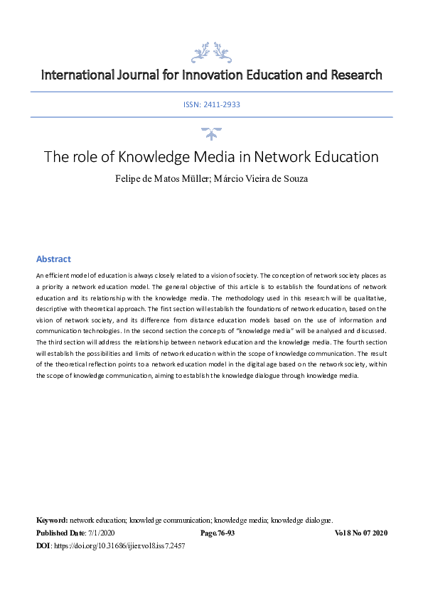 (PDF) The role of Knowledge Media in Network Education