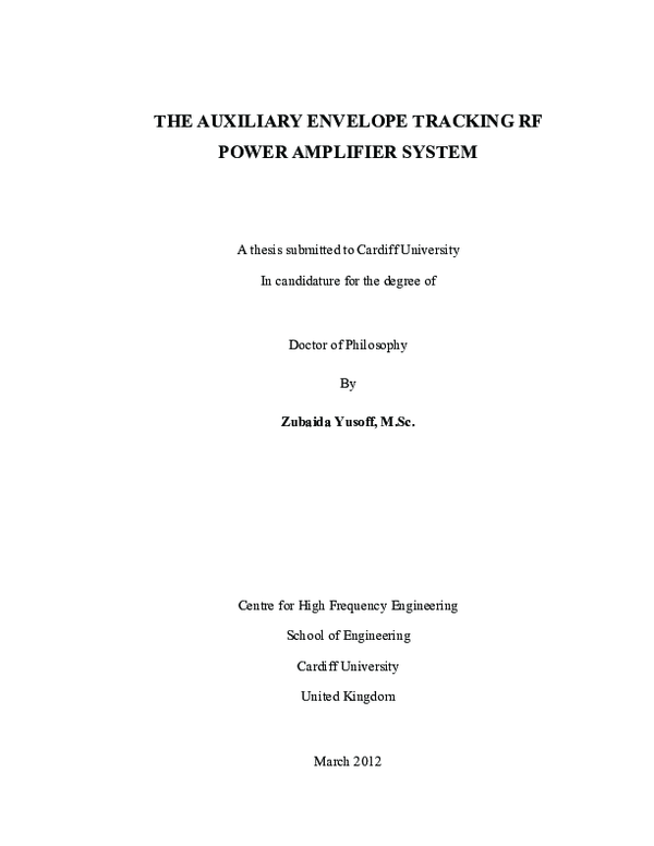 (PDF) The auxiliary envelope tracking RF power amplifier system