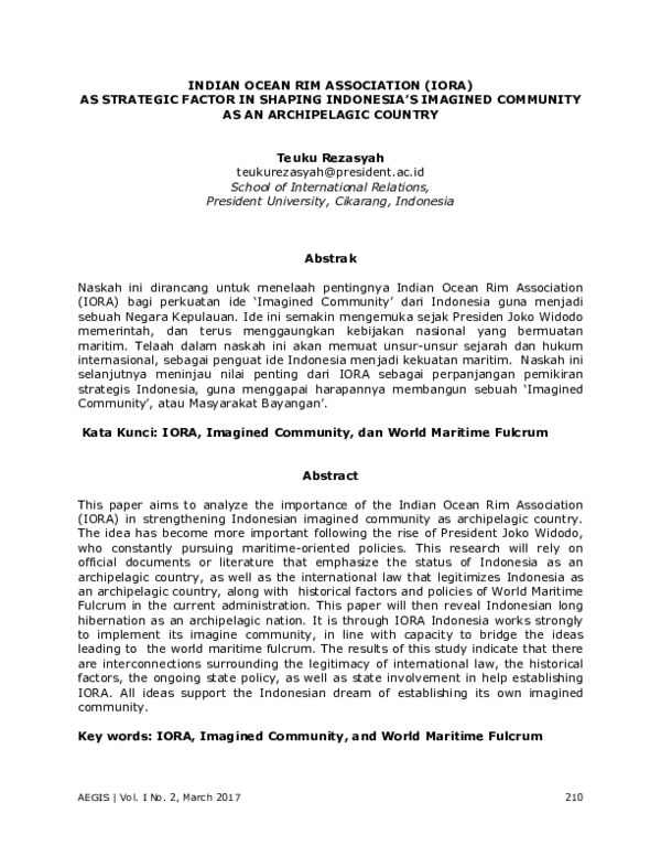 (PDF) Indian Ocean Rim Association (Iora) as Strategic Factor in ...