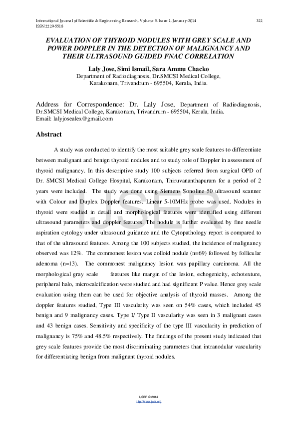 (PDF) Evaluation of Thyroid Nodules with Grey Scale and Power Doppler ...