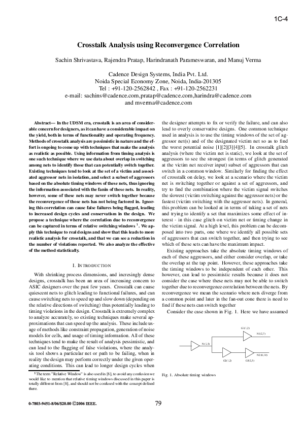 (PDF) Crosstalk Analysis using Reconvergence Correlation