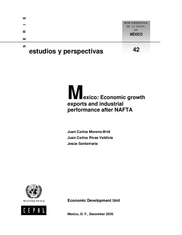 (PDF) Mexico: economic growth, exports and industrial performance after ...