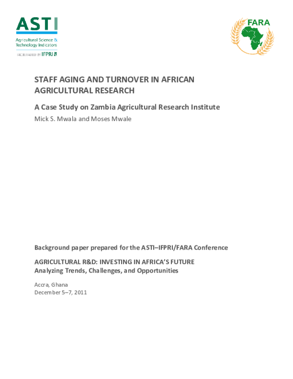(PDF) STAFF AGING AND TURNOVER IN AFRICAN AGRICULTURAL RESEARCH A Case ...