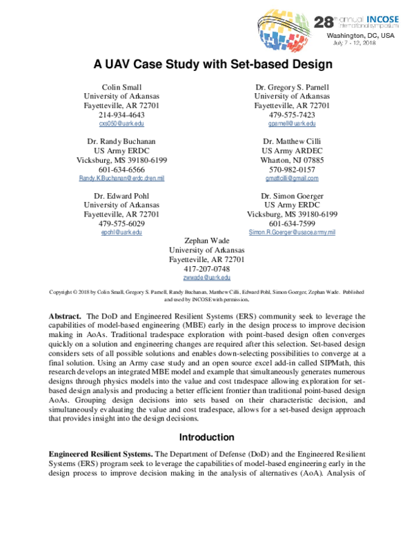 (PDF) A UAV Case Study with Set-based Design
