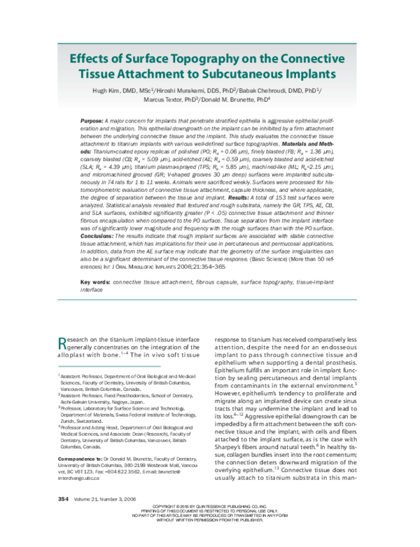 (PDF) Effects of surface topography on the connective tissue attachment ...