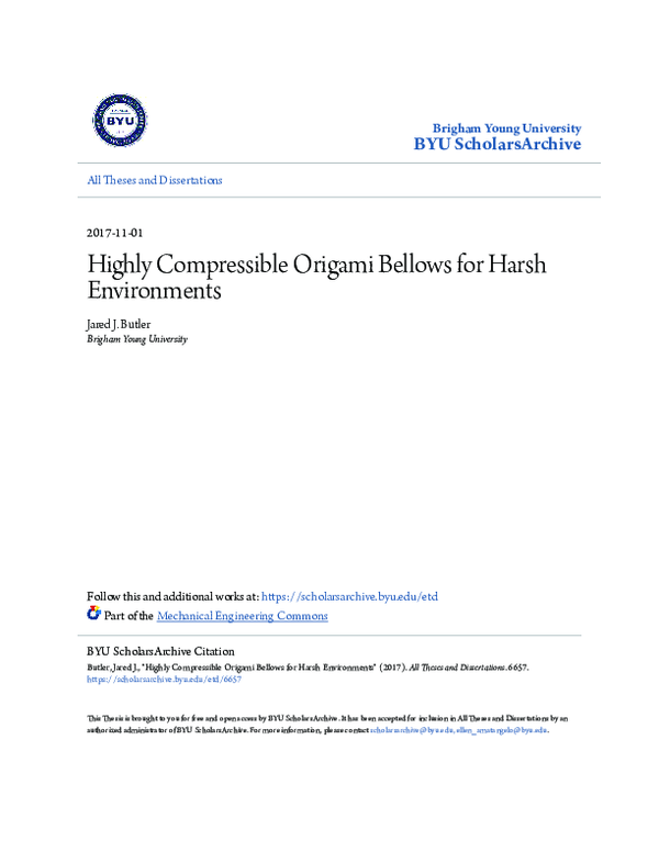 (PDF) Highly Compressible Origami Bellows for Harsh Environments