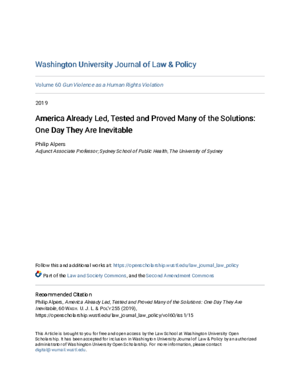 (PDF) America Already Led, Tested and Proved Many of the Solutions: One ...