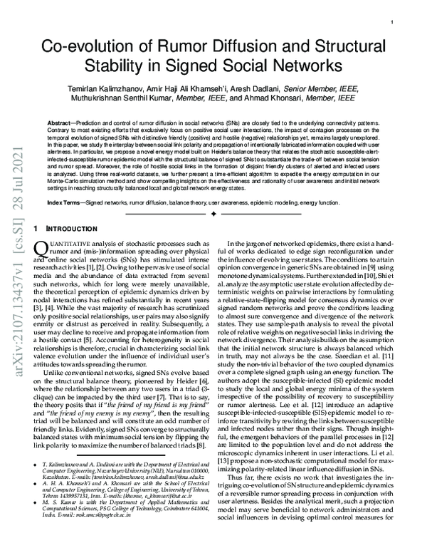 (PDF) Co-evolution of Rumor Diffusion and Structural Stability in ...
