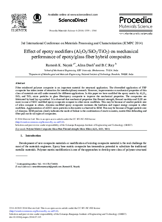 (PDF) Effect of Epoxy Modifiers (Al2O3/SiO2/TiO2) on Mechanical ...