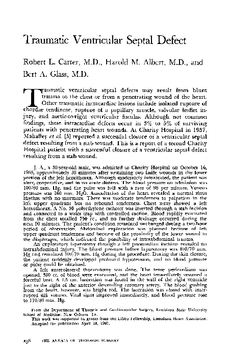 (PDF) Traumatic Ventricular Septal Defect