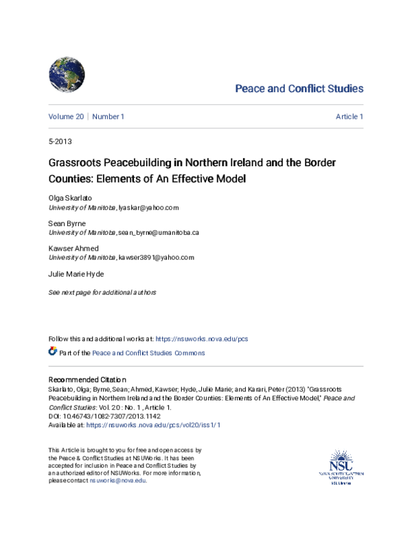 (PDF) Grassroots Peacebuilding in Northern Ireland and the Border ...