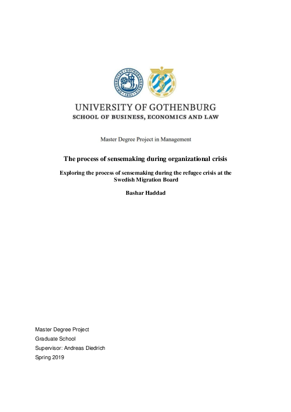 (PDF) The process of sensemaking during organizational crisis ...