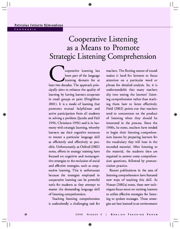 (PDF) Cooperative Listening as a Means to Promote Strategic Listening ...