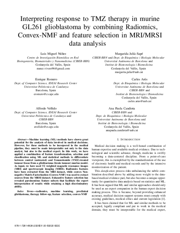 (PDF) Interpreting response to TMZ therapy in murine GL261 glioblastoma ...