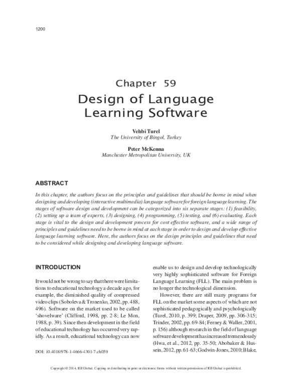 (PDF) Design of Language Learning Software