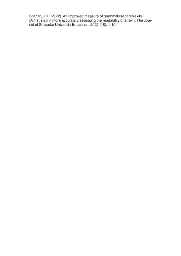 (PDF) An Improved Measure of Grammatical Complexity (A First Step in ...