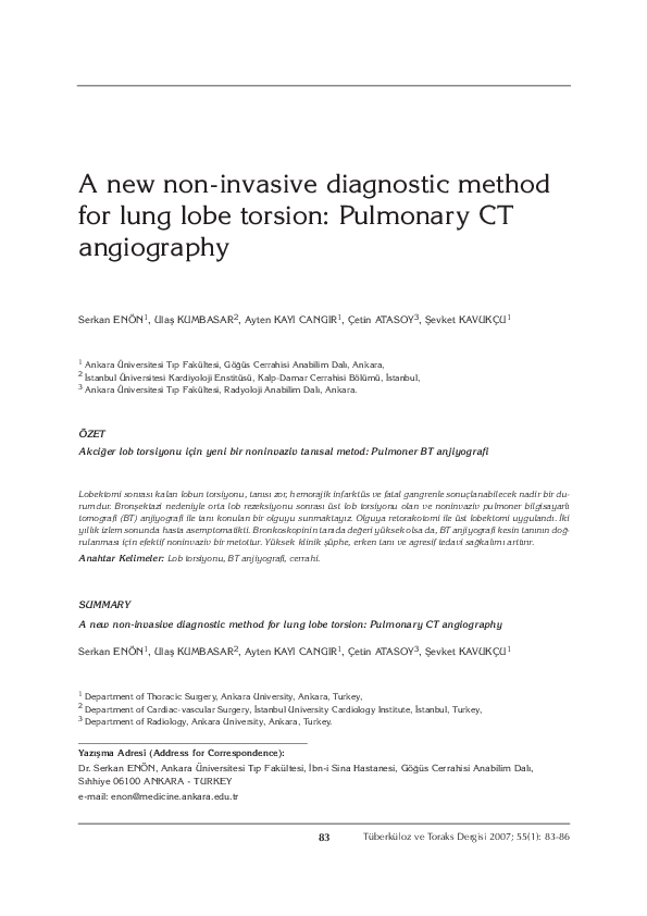 (PDF) A new non-invasive diagnostic method for lung lobe torsion ...