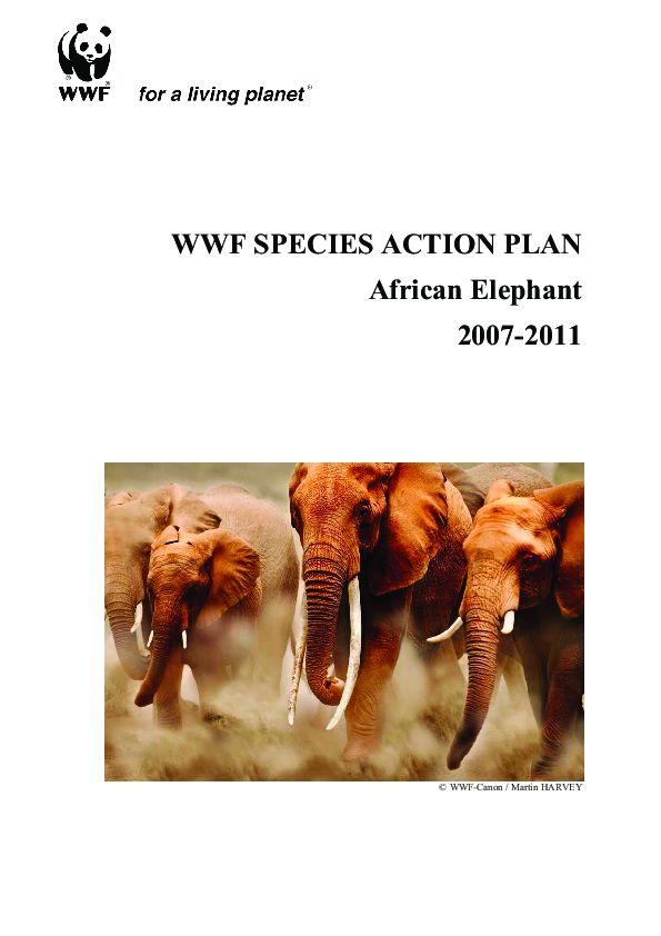 (PDF) WWF species action plan : african elephant, 2007-2011 | PJ ...