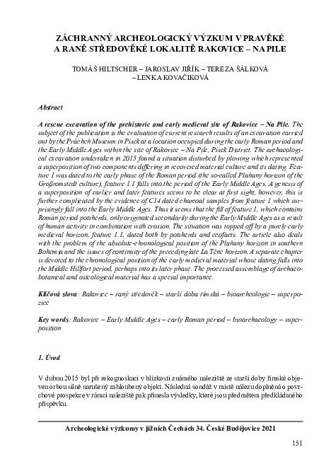 (PDF) Záchranný archeologický výzkum v pravěké a raně středověké ...